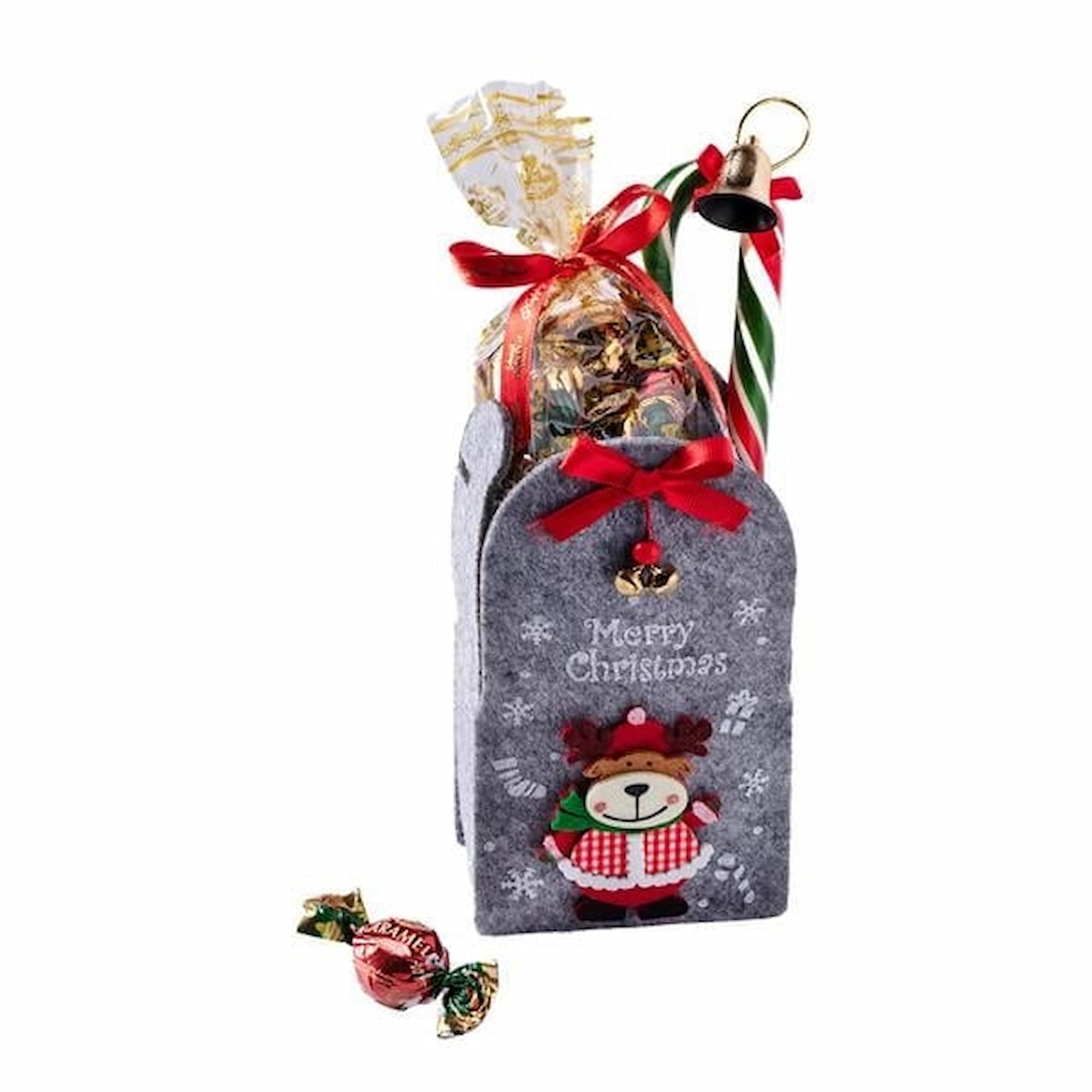 Felt House with Caramel Candy, Wafer, Umbrella Chocolate, Pine Tree Ca ...